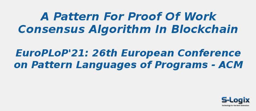 A Pattern For Proof Of Work Consensus Algorithm In Blockchain S Logix