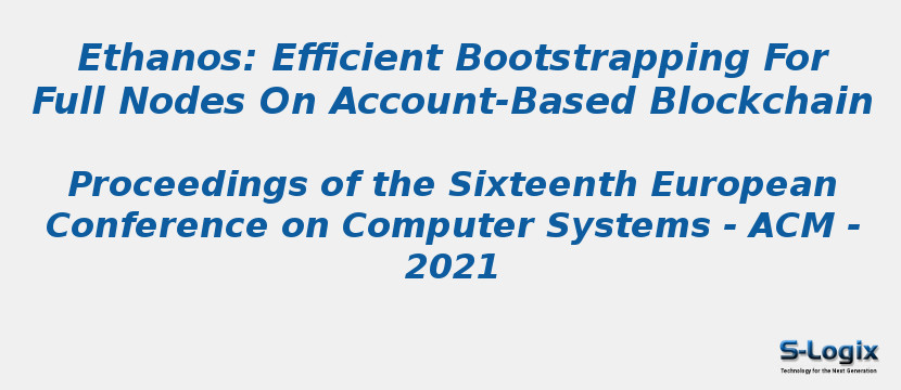 Bootstrapping for full nodes on account-based blockchain | S-Logix