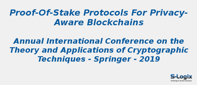 Proof Of Stake Protocols For Privacy Aware Blockchains S Logix
