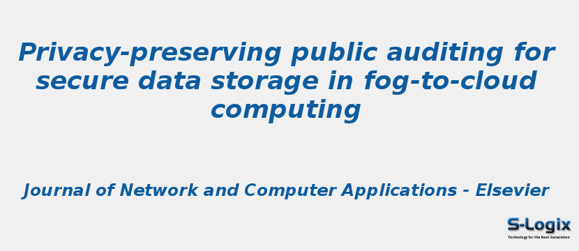 Privacy Preserving Public Auditing For Secure Data Storage S Logix