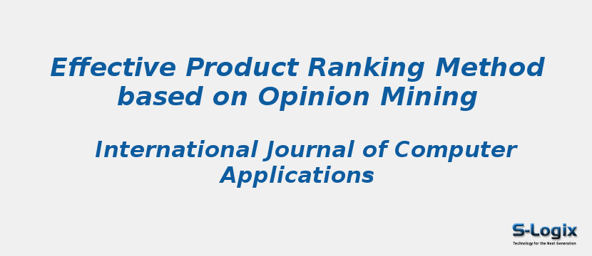 Effective Product Ranking Method - Python Projects | S-Logix