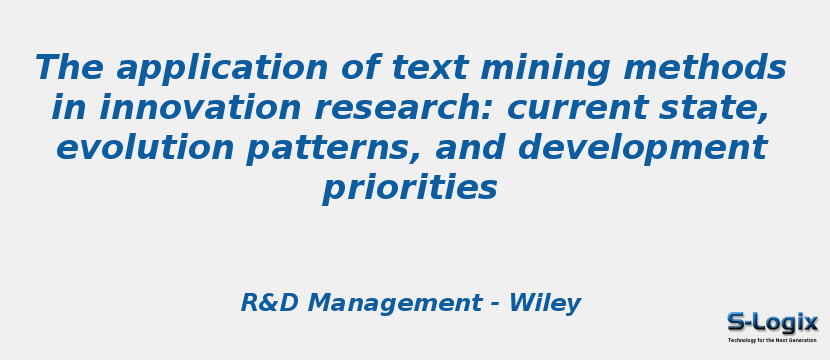The Application Of Text Mining Methods In Innovation S Logix