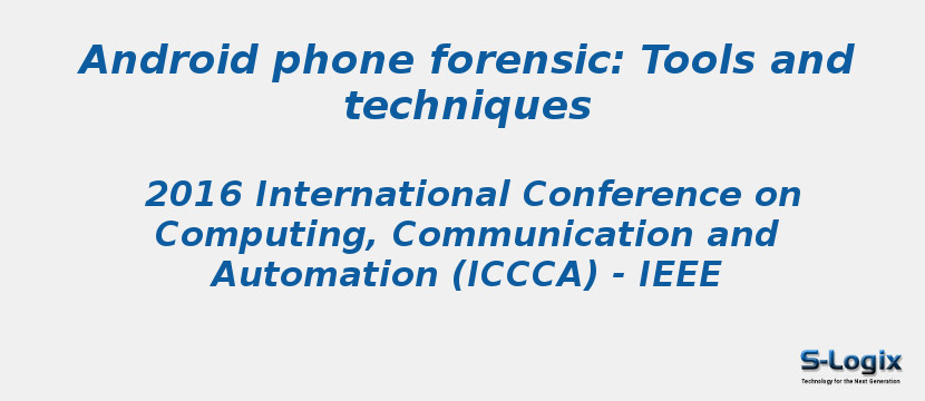 Android phone forensic: Tools and techniques | S-Logix