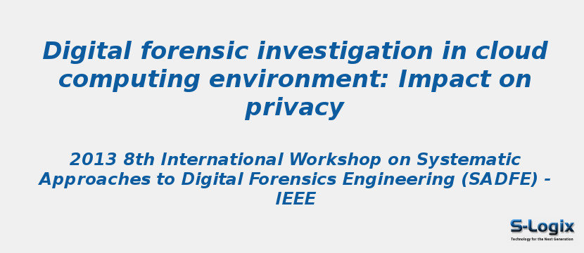 Digital Forensic Investigation In Cloud Computing Environment S Logix