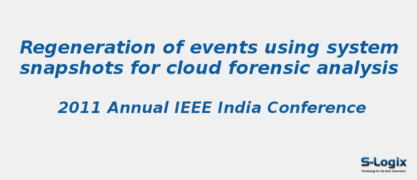 Regeneration of events using system snapshots for cloud | S-Logix