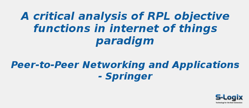 Critical Analysis Of Rpl Objective Functions Contiki Cooja Project