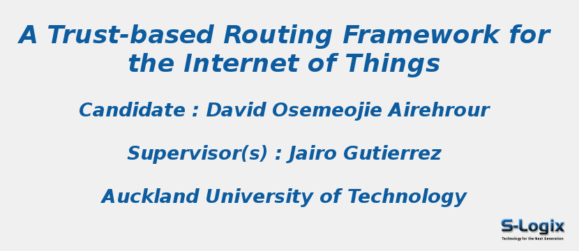 Trust Based Routing Framework For Iot Phd Thesis Topic S Logix