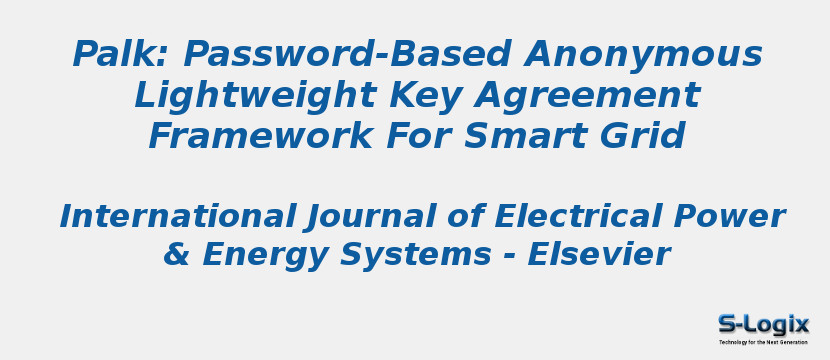 Password Based Anonymous Lightweight Key Agreement Framework S Logix