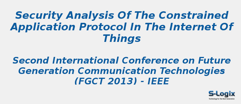 Security analysis of the COAP in the IOT | S-Logix