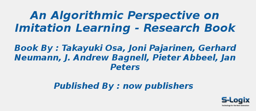 Top Books For An Algorithmic Perspective On Imitation Learning S Logix