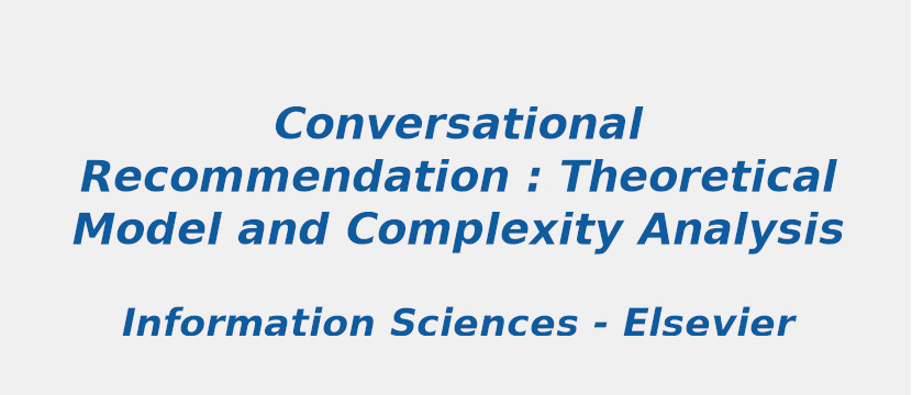 Phd And Master Research Topic In Conversational Recommendation Theoretical Model S Logix