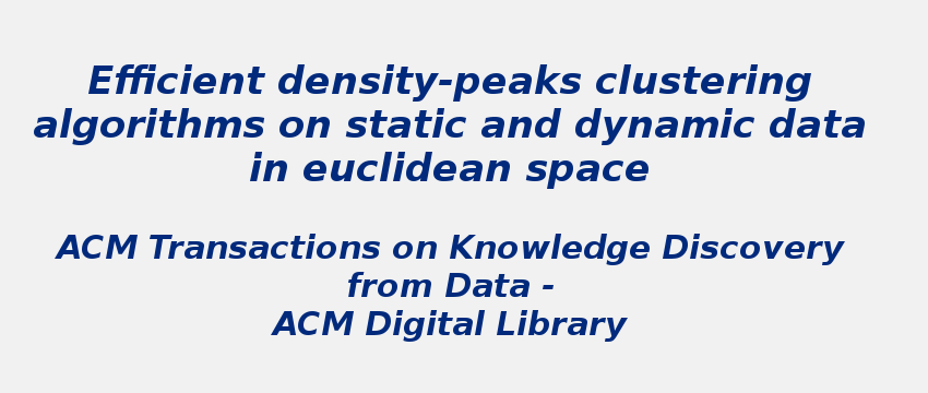 Efficient Density-Peaks Clustering Algorithms | S-Logix