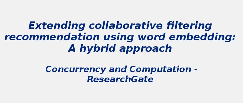 Collaborative Filtering Recommendation Using Word Embedding S Logix