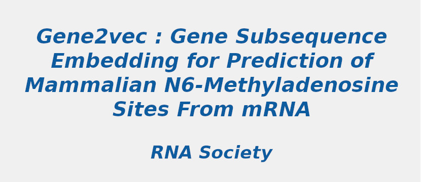 Best Research Topic inGene2vec gene subsequence embedding for prediction | S-Logix