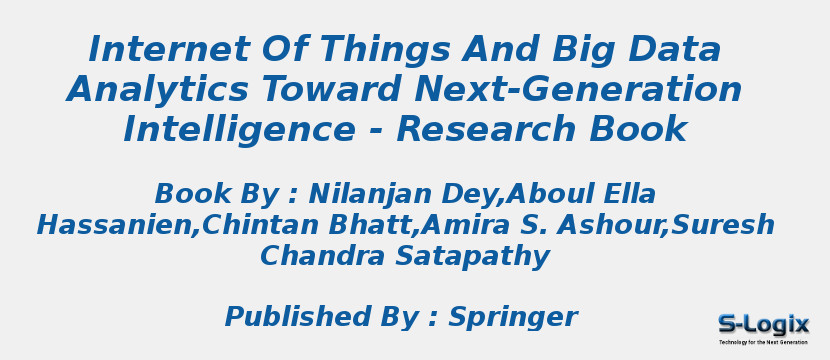 Best Research Books in Internet Of Things And Big Data Analytics | S-Logix