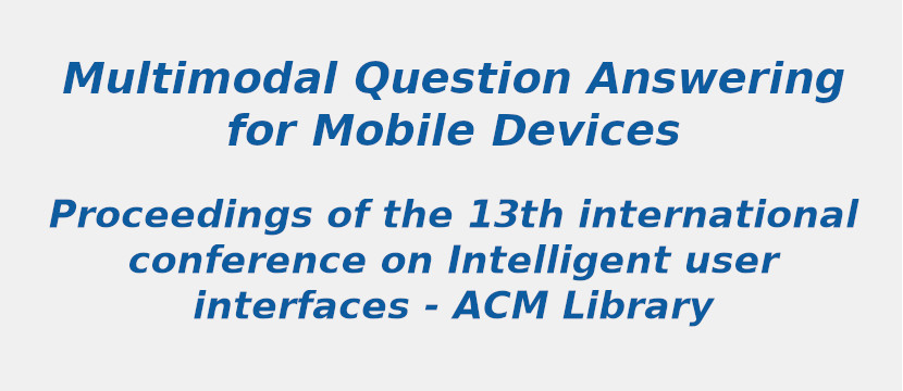 Best Research Topic in Multimodal question answering for mobile devices | S-Logix