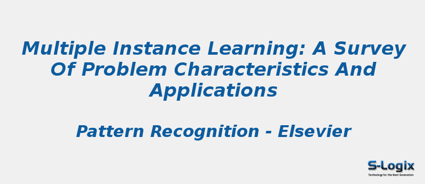 A survey of problem characteristics and applications | S-Logix