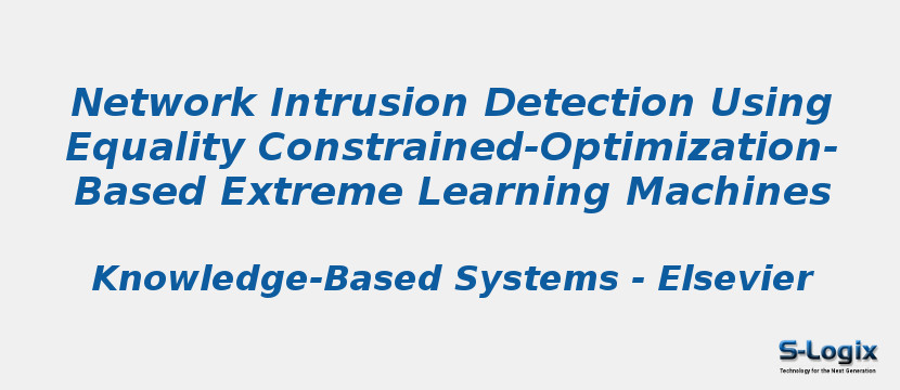 Equality constrained-optimization extreme learning machines | S-Logix