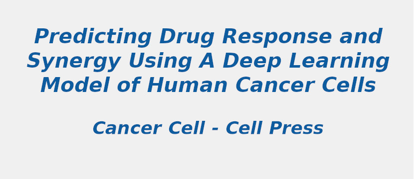 Latest Research Topic In Predicting Drug Response And Synergy Using A