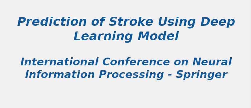 Current Research Topic in Prediction of Stroke Using Deep Learning Model | S-Logix