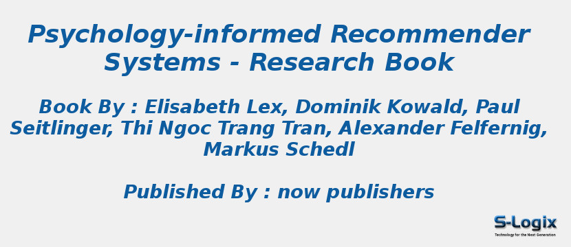 Top Research Books in Psychology-informed Recommender Systems | S-Logix