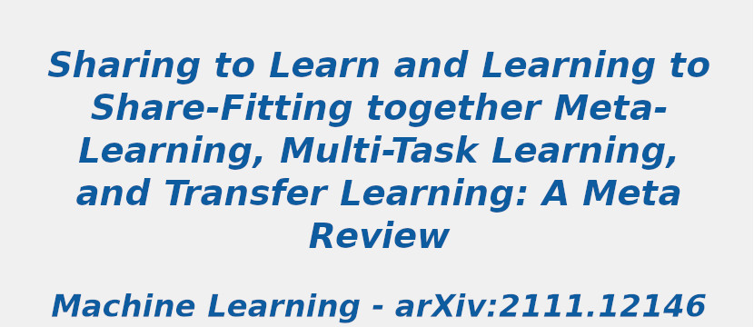 Current Research Topic in Sharing to learn and learning to share Fitting together Meta-Learning ...
