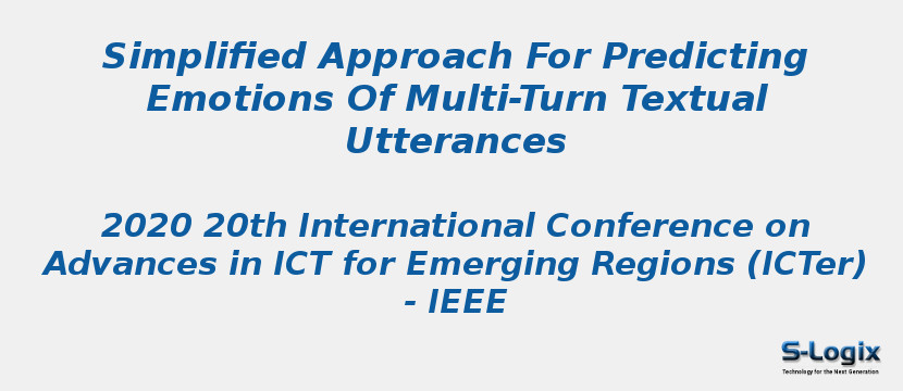 Predicting Emotions Of Multi Turn Textual Utterances S Logix