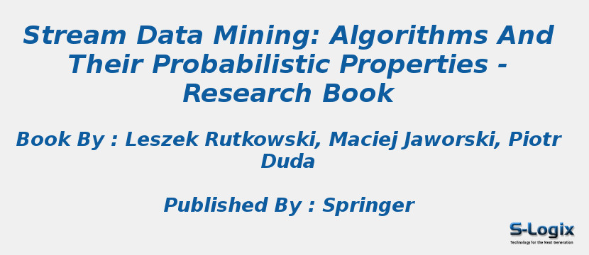 Great Research Books in Stream Data Mining Algorithms | S-Logix