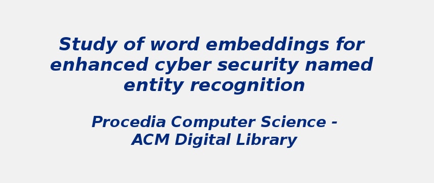 Cyber security named entity recognition | S-Logix