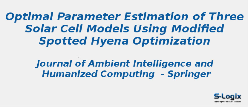 Optimal Parameter Estimation Using Spotted Hyena Optimization S Logix
