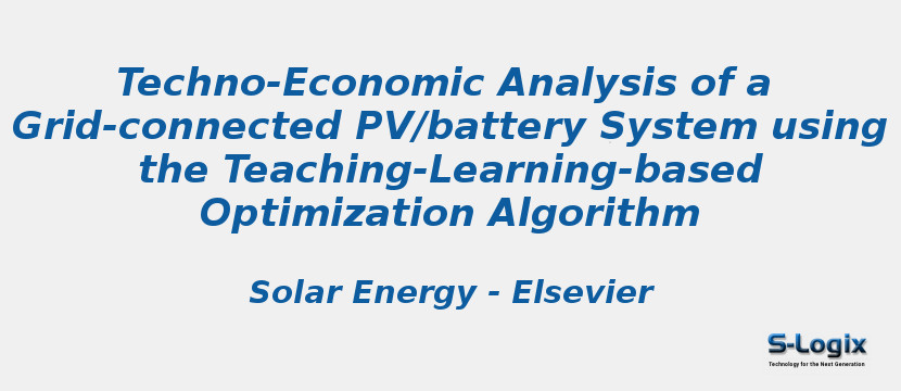 Grid Connected Pv System Using Teaching Learning Based Optimization Algorithm S Logix