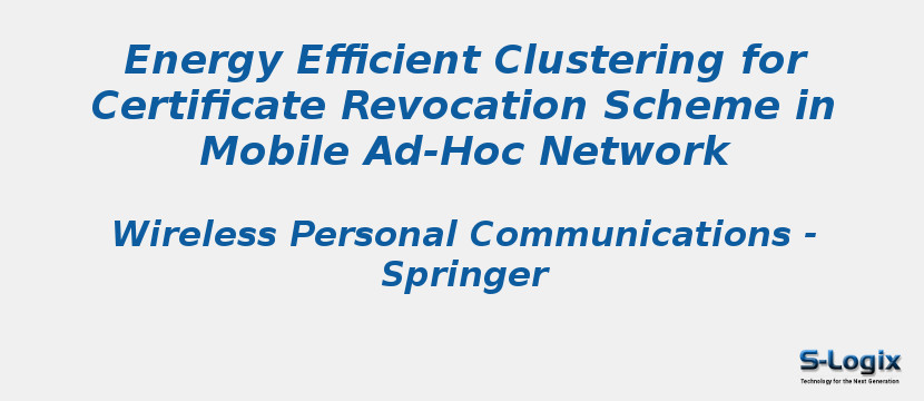 Energy Efficient Clustering For Certificate Ns2 Projects S Logix S Logix