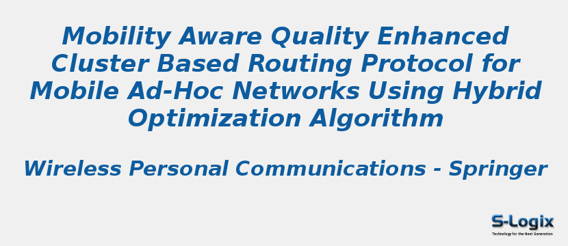 Mobility Aware Quality Enhanced Cluster Ns2 Projects S Logix S Logix