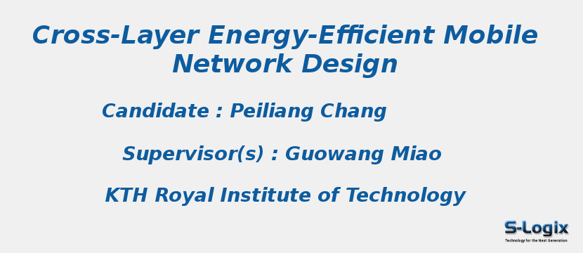 Cross Layer Energy Efficient Mobile Network Phd Thesis S Logix