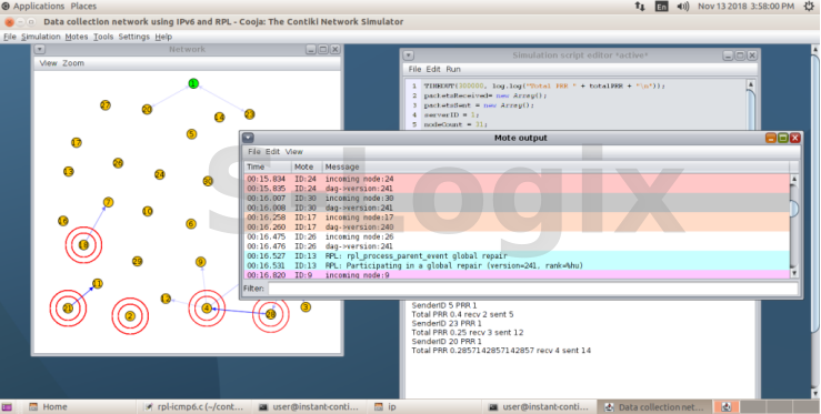 How to launch the global repair in RPL using contiki cooja simulator ...