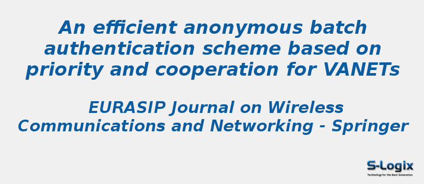 Batch authentication scheme for VANET - NS2 Projects | S-Logix