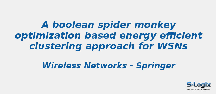 A boolean spider monkey optimization - NS2 Projects | S-Logix