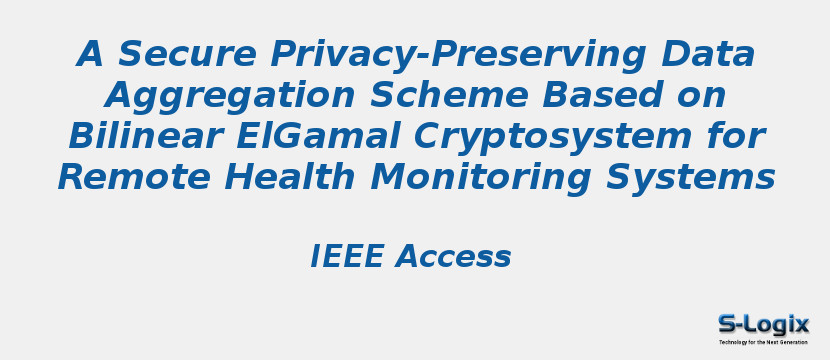 Bilinear ElGamal Cryptosystem for Remote wsn - NS2 Projects | S-Logix