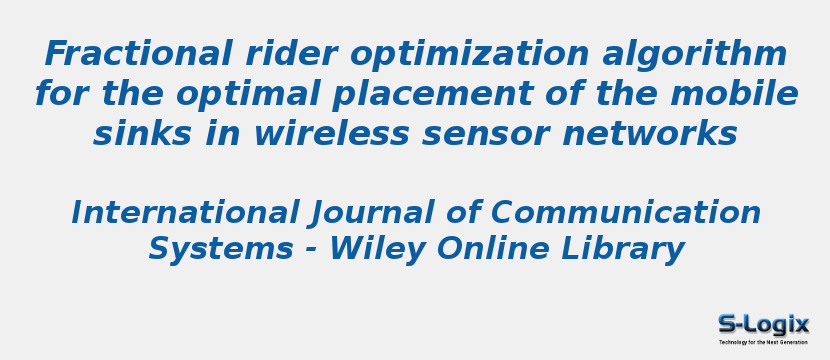 Fractional Rider Optimization Algorithm Ns2 Projects S Logix