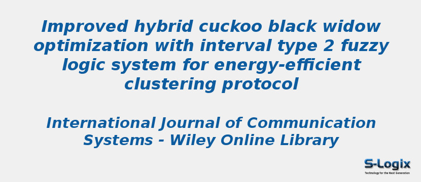 Improved hybrid cuckoo black widow optimization - NS2 Projects | S-Logix