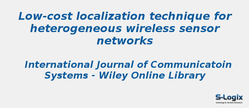 Low-cost localization technique - NS2 Projects | S-Logix