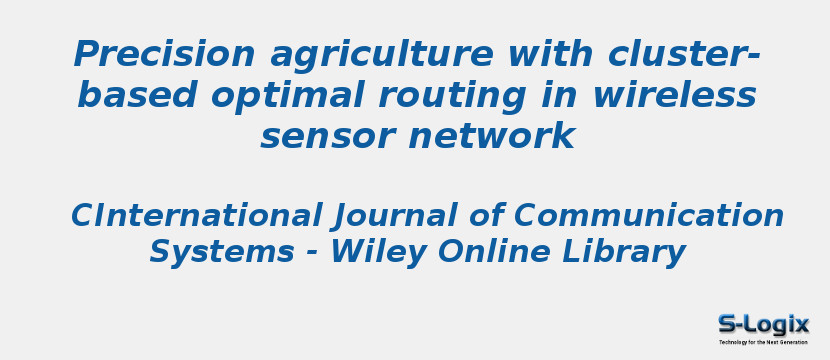 Precision Agriculture With Cluster Ns2 Projects S Logix